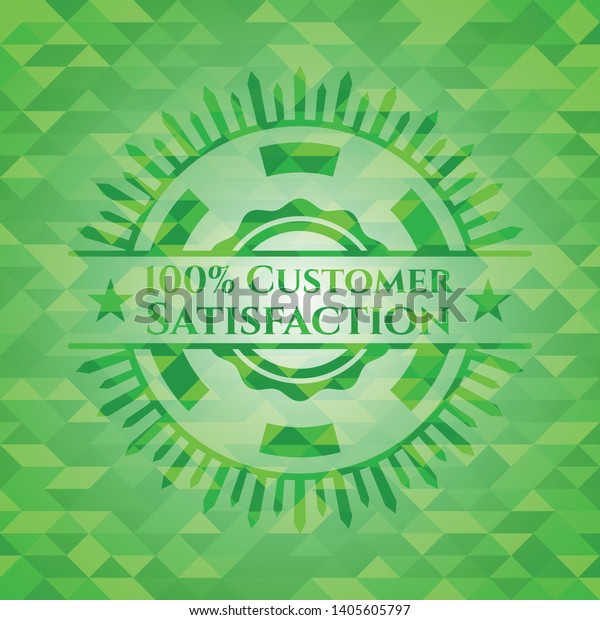 100 Customer Satisfaction Green Emblem Mosaic: vector de stock (libre ...