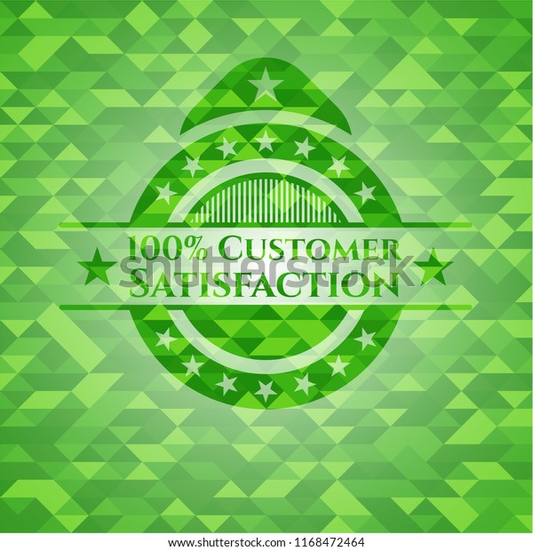 100 Customer Satisfaction Green Mosaic Emblem Stock Vector (Royalty ...