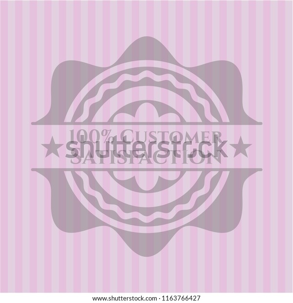 100 Customer Satisfaction Pink Emblem Stock Vector (Royalty Free ...