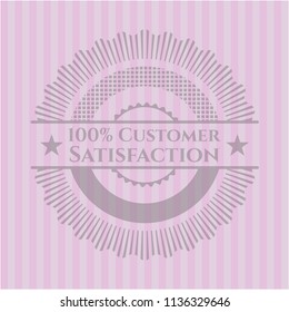 100 Customer Satisfaction Retro Style Pink Stock Vector (Royalty Free ...