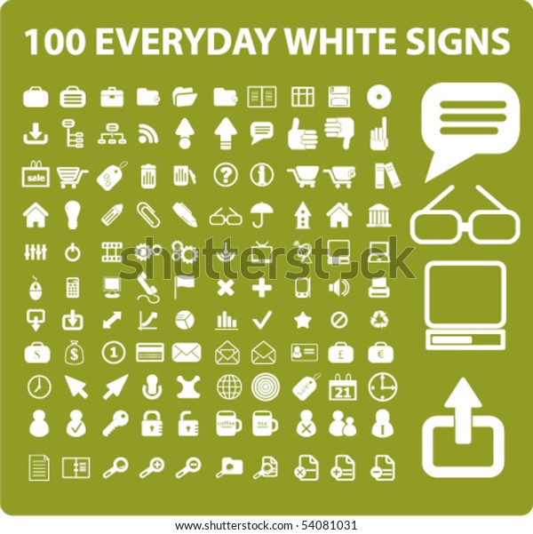 100 Cute Everyday Signs Vector Stock Vector (Royalty Free) 54081031 ...