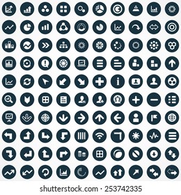 100 Diagram Icons Universal Set Stock Vector (Royalty Free) 253742335 ...