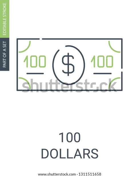 100 Dollars Sign Icon Stock Vector (Royalty Free) 1311511658 | Shutterstock