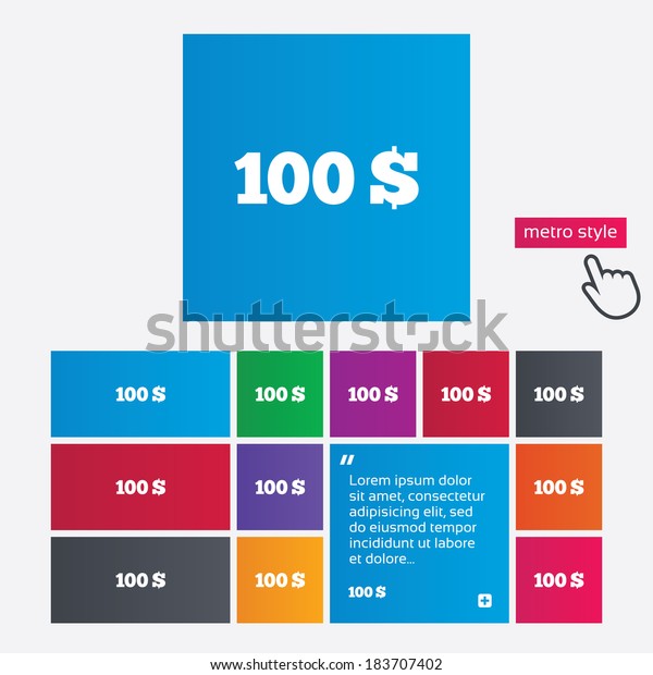 100 Dollars Sign Icon Usd Currency Stock Vector (Royalty Free ...