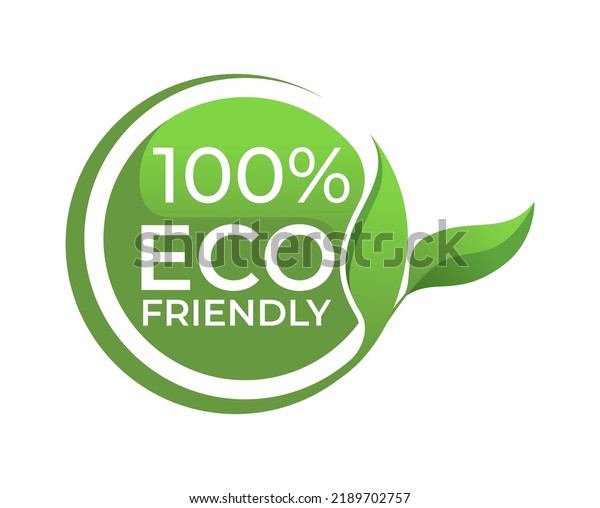 100 Eco Friendly Circle Label Sticker Stock Vector (Royalty Free ...