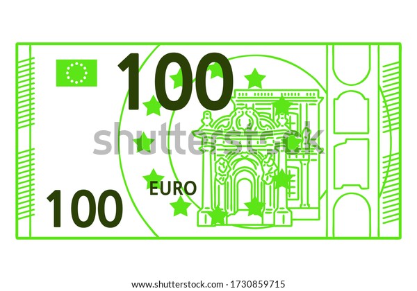 100 Euro Banknote Vector Line Art Stock Vector (Royalty Free ...