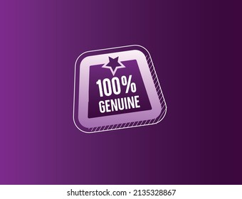 100 Genuine Icon Logo Vector Illustration Stock Vector (Royalty Free ...