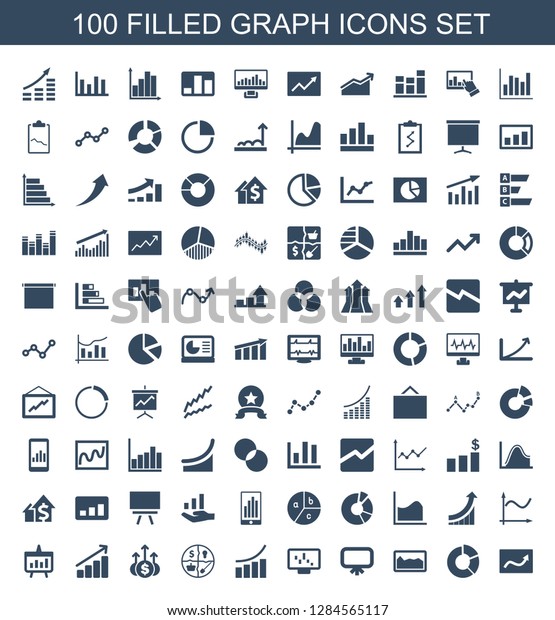 100 Graph Icons Trendy Graph Icons: Stock-Vektorgrafik (Lizenzfrei ...