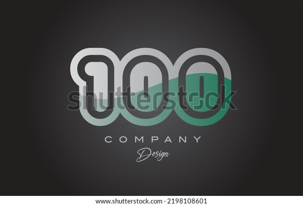 100 Green Grey Number Logo Icon Stock Vector (Royalty Free) 2198108601 ...