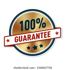 100 Guarantee Label Illustration Stock Vector (Royalty Free) 1318567718 ...