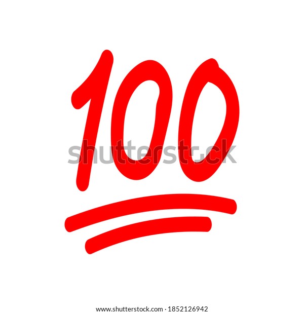 100 Hundred Emoticon Vector Icon 100 Stock Vector (Royalty Free ...