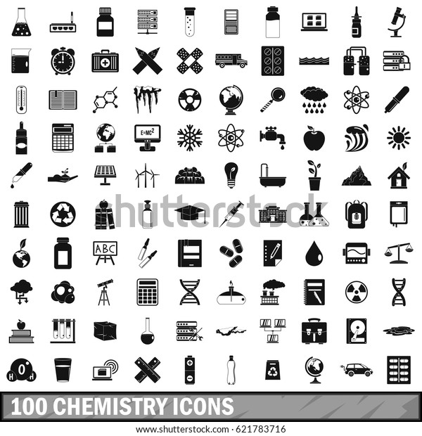 100 Icon Set Simple Illustration 100: vector de stock (libre de ...