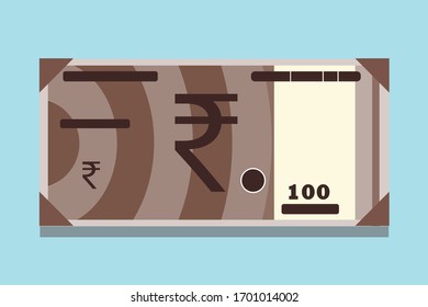 100 Indian Rupee Banknotes Paper Money Stock Vector (Royalty Free ...