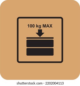 100 Kg Max Packaging Icon Stock Vector (Royalty Free) 2202004113 ...