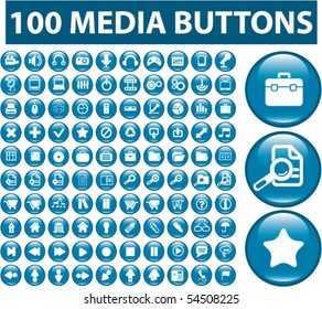 100 Media Buttons Vector Stock Vector (Royalty Free) 54508225 ...