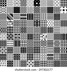 100 Monochrome Pattern Vector Seamless Pattern Stock Vector (Royalty ...