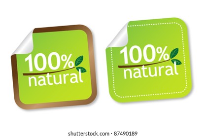100 Natural Stickers Stock Vector (Royalty Free) 89691976