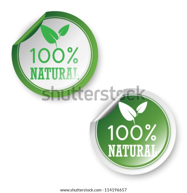 100 Natural Stickers Stock Vector (Royalty Free) 114196657 | Shutterstock