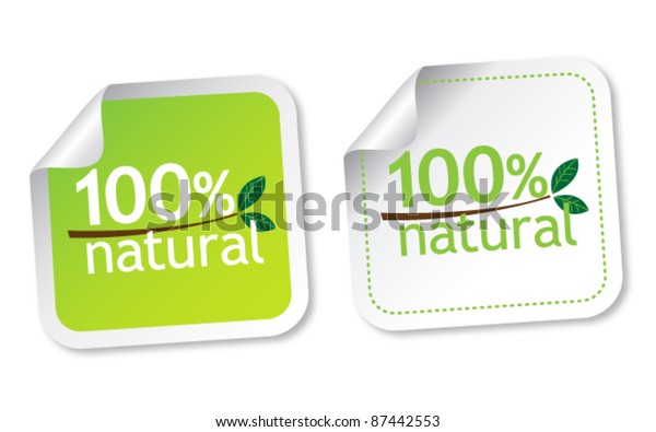 100 Natural Stickers Stock Vector (Royalty Free) 87442553 | Shutterstock