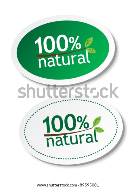 100 Natural Stickers Stock Vector (Royalty Free) 89595001 | Shutterstock