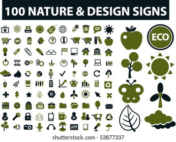 100 Nature Design Signs Vector Stock Vector (Royalty Free) 53877337 ...