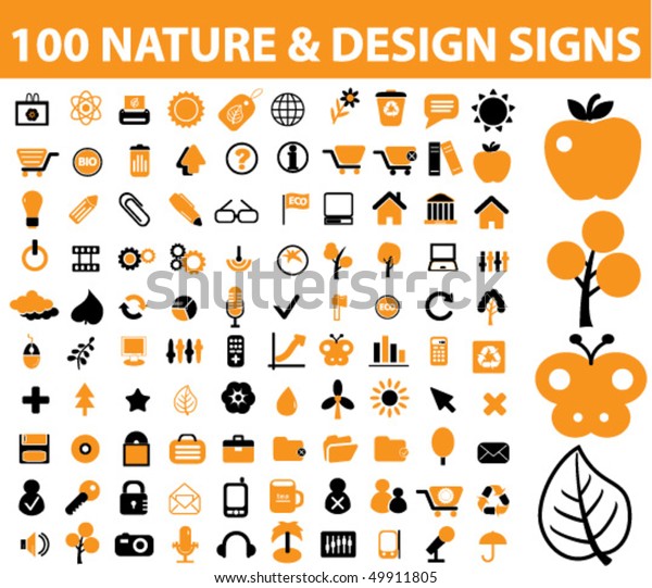 100 Nature Design Signs Vector Stock Vector (Royalty Free) 49911805 ...
