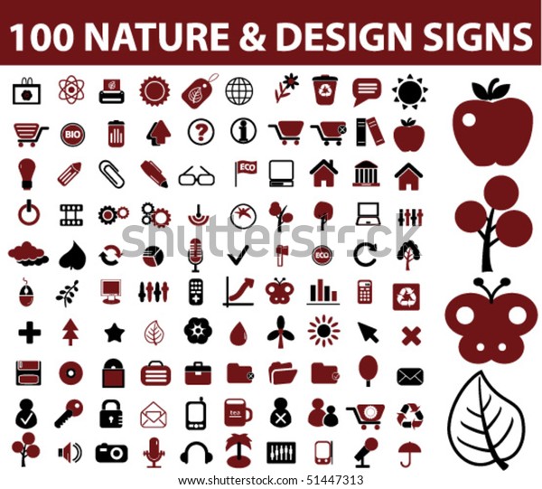 100 Nature Design Signs Vector Stock Vector (Royalty Free) 51447313 ...