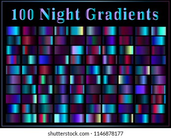 100 Dark Gradients Night Color Multicolor Stock Vector (Royalty Free ...