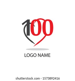 100 Number Logo Symbol Element Illustration Stock Vector (Royalty Free ...