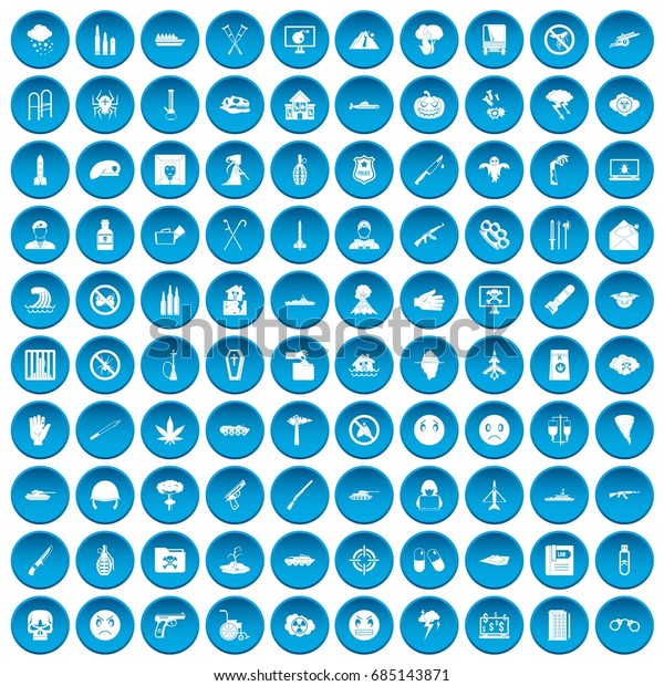100 Oppression Icons Set Blue Stock Vector (Royalty Free) 685143871 ...