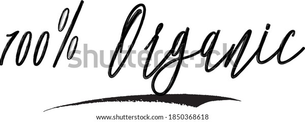100 Organic Cursive Calligraphy Black Color Stock Vector (Royalty Free ...