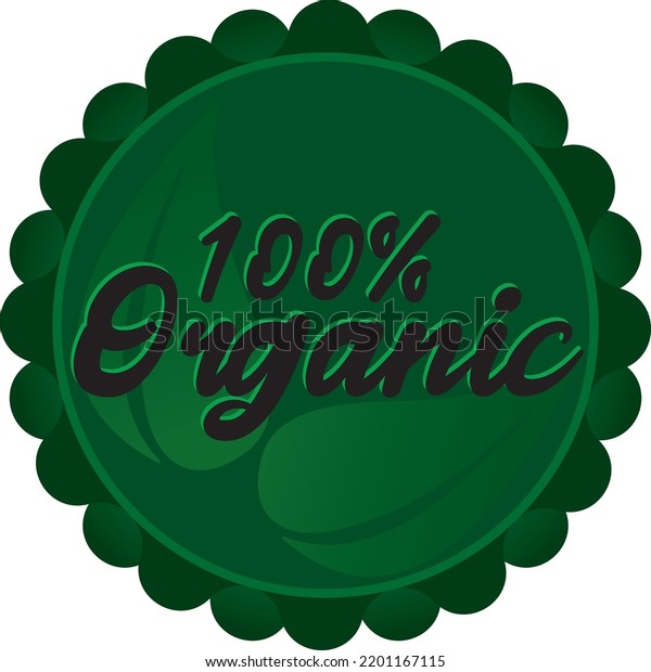 100 Organic Green Stamp Vector Illustration Stock Vector (Royalty Free ...