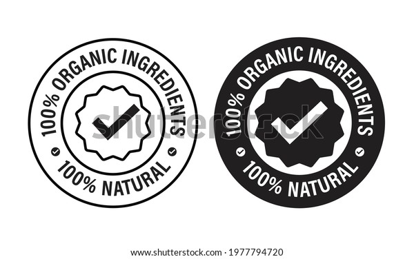 100 Organic Ingredients 100 Natural Vector Stock Vector (Royalty Free ...