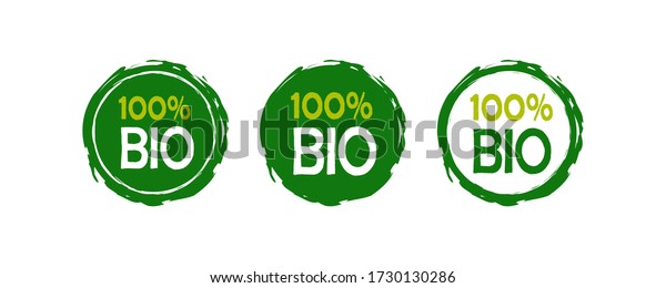 100 Percent Bio Logo Label Isolated Stock Vector (Royalty Free ...