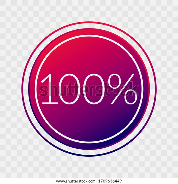 100 Percent Circle Chart Isolated Symbol Stock Vector (Royalty Free ...