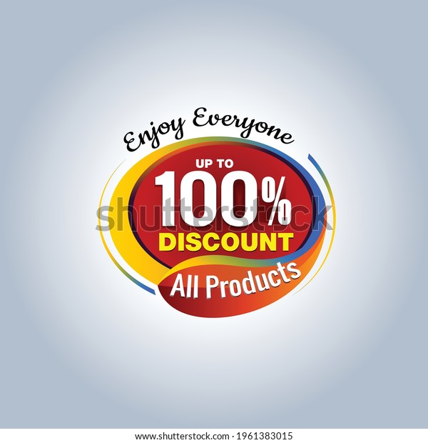 100 Percent Discount Logo Event Logo Stock Vector (Royalty Free) 1961383015