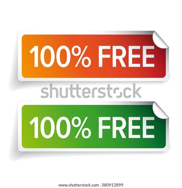 100 Percent Free Sticker Vector 스톡 벡터(로열티 프리) 380912899 | Shutterstock