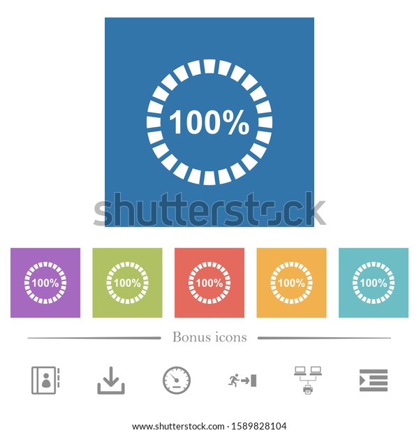 100 Percent Loaded Flat White Icons: vector de stock (libre de regalías ...
