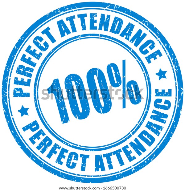 100 Percent Perfect Attendance Vector Stamp 库存矢量图（免版税）1666500730