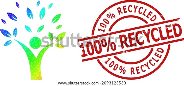 100 Percent Recycled Corroded Watermark Lowpoly Stock Vector (Royalty ...