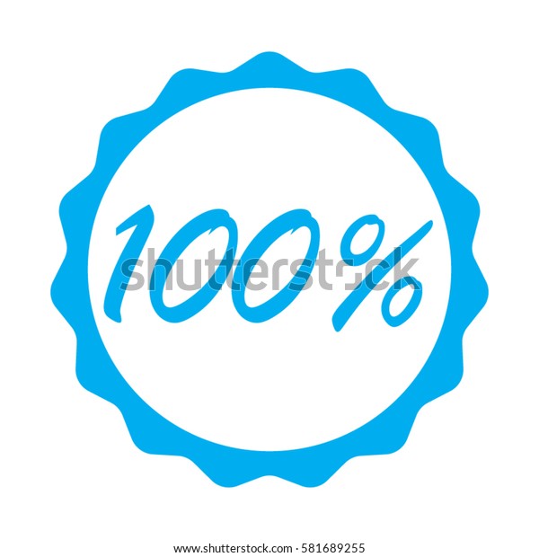 100 Percent Sign Vector Illustration Scalloped Stock Vector (Royalty ...