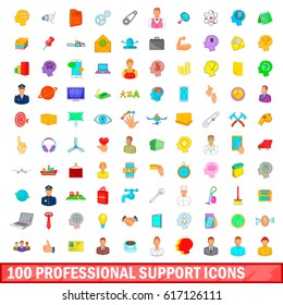 100 Professional Support Icons Set Cartoon Stock Vector (Royalty Free ...