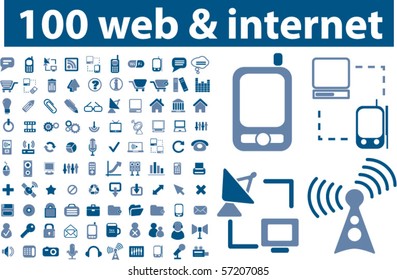100 Web Internet Signs Vector Stock Vector (Royalty Free) 56587390