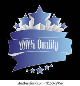 100 Quality Button Dark Blue On Stock Vector (Royalty Free) 315072956 ...