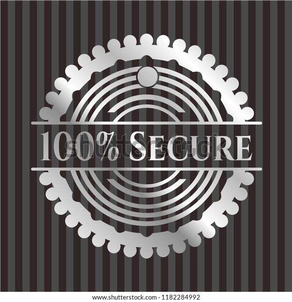 100 Secure Silver Emblem Badge Stock Vector (Royalty Free) 1182284992