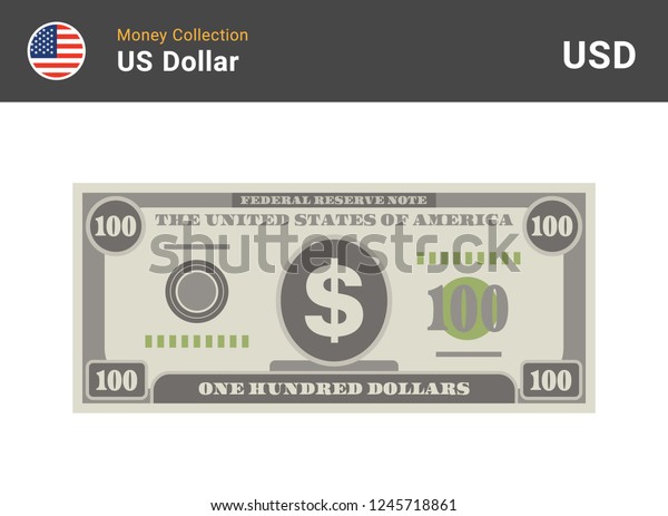 100 Us Dollar Bill American Money Stock Vector (Royalty Free ...