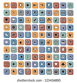 100 Useful Vector Icons All Occasions Stock Vector (Royalty Free ...