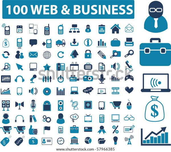 100 Web Business Signs Vector Stock Vector (Royalty Free) 57966385 ...