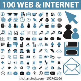 100 Web Internet Icons Set Vector Stock Vector (Royalty Free) 102962666 ...