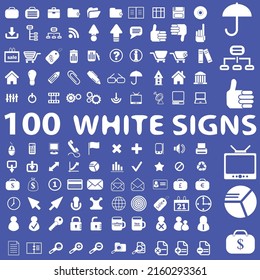 100 White Signs Easy Edit Resizeable Stock Vector (Royalty Free ...